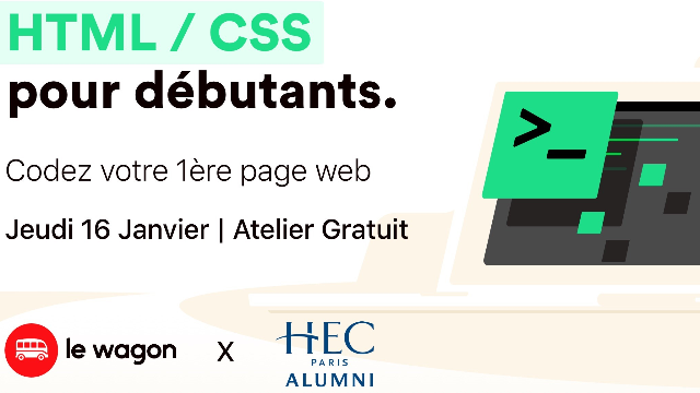 Atelier "Codez votre première page web en 2 heures" - 16 janvier | HEC ...